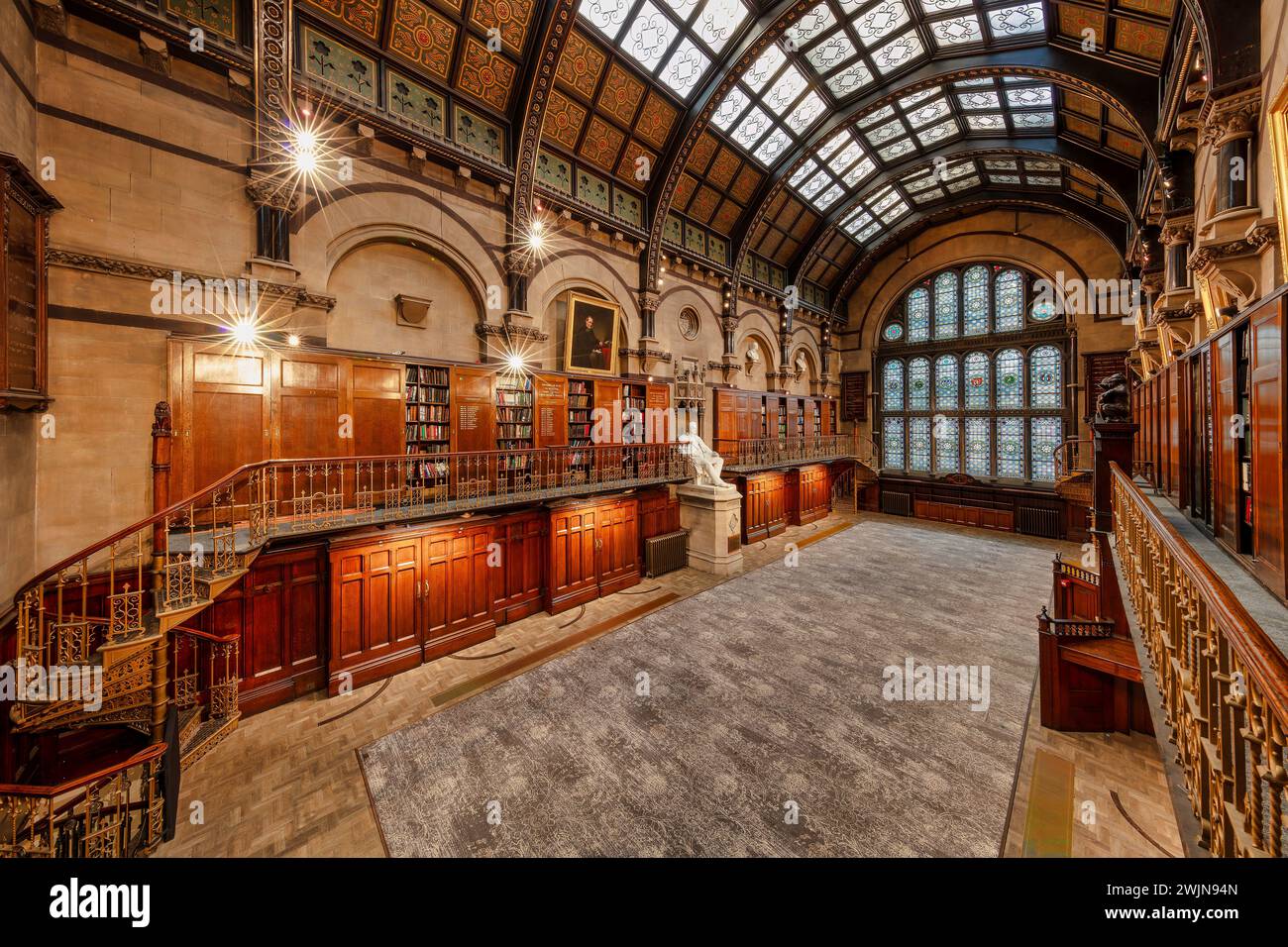 Internal view of the Wood Hall in Neville Hall in The Common Room of ...