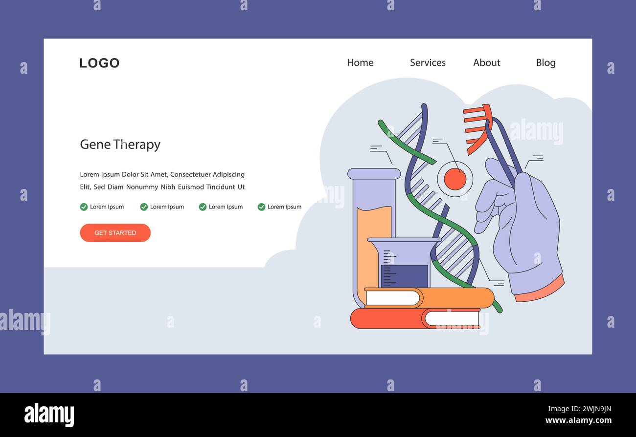 Genetic Advancement concept. Gene therapy showcasing targeted DNA ...