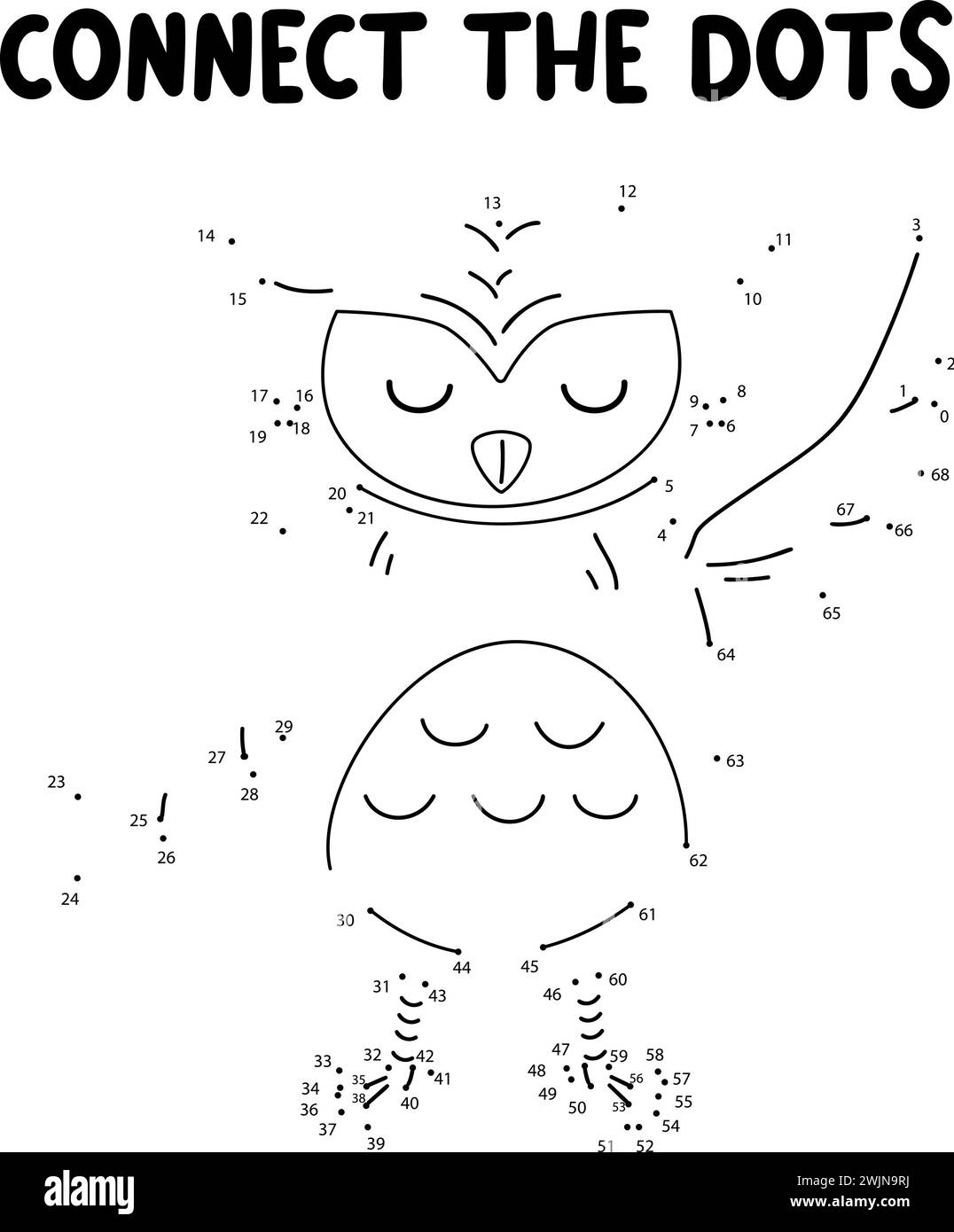 Owl Connect The Dots Coloring Pages For Kids Dot To Dots