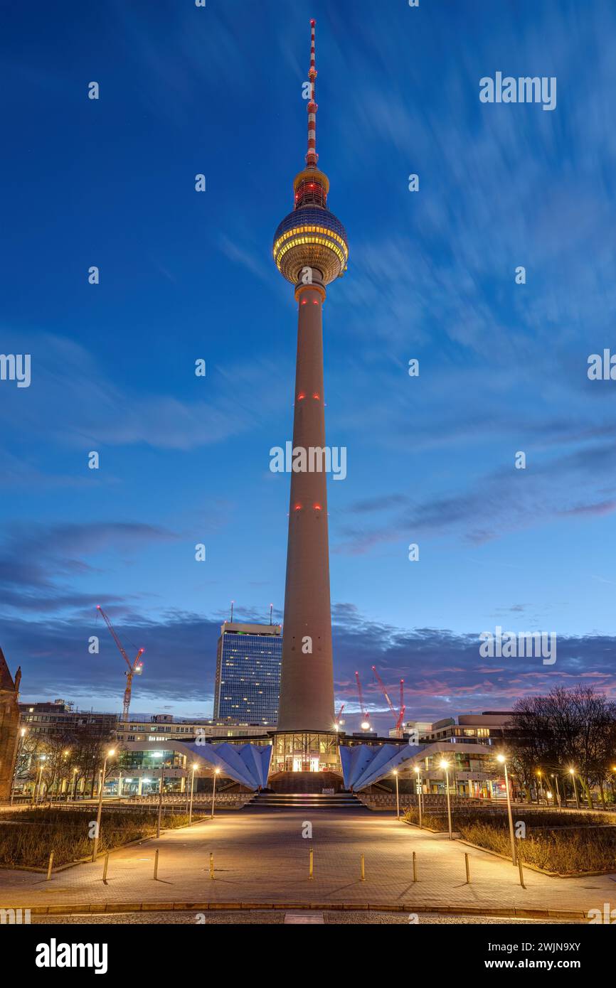 The Alexanderplatz in Berlin with the famous Television Tower before ...