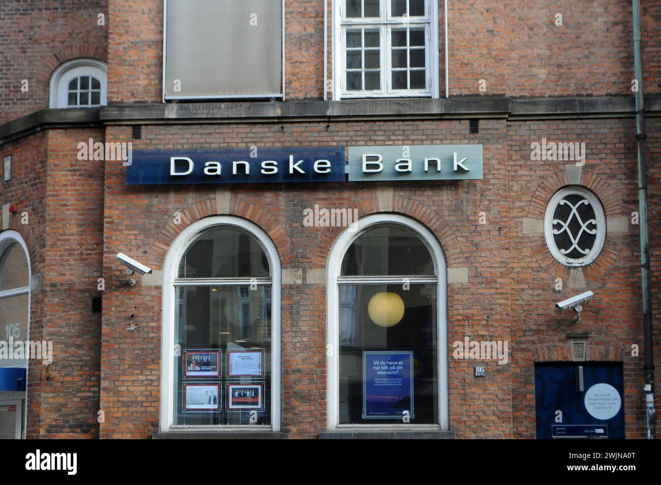 Copenhagen, Denmark/16 February 2024/. Danske bank head office building in danish capital ...