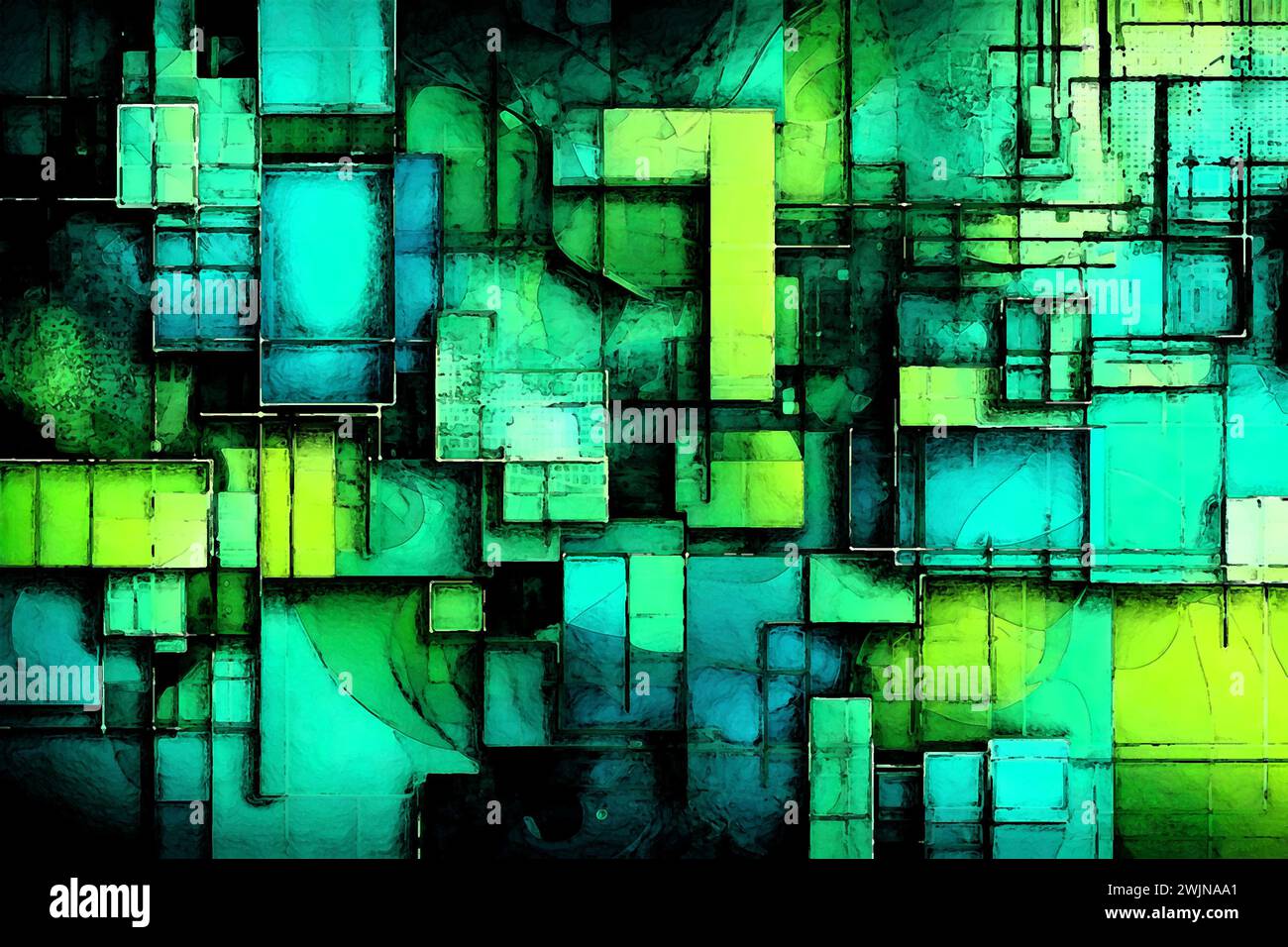 abstract green geometric patterns backdrop Stock Photo - Alamy