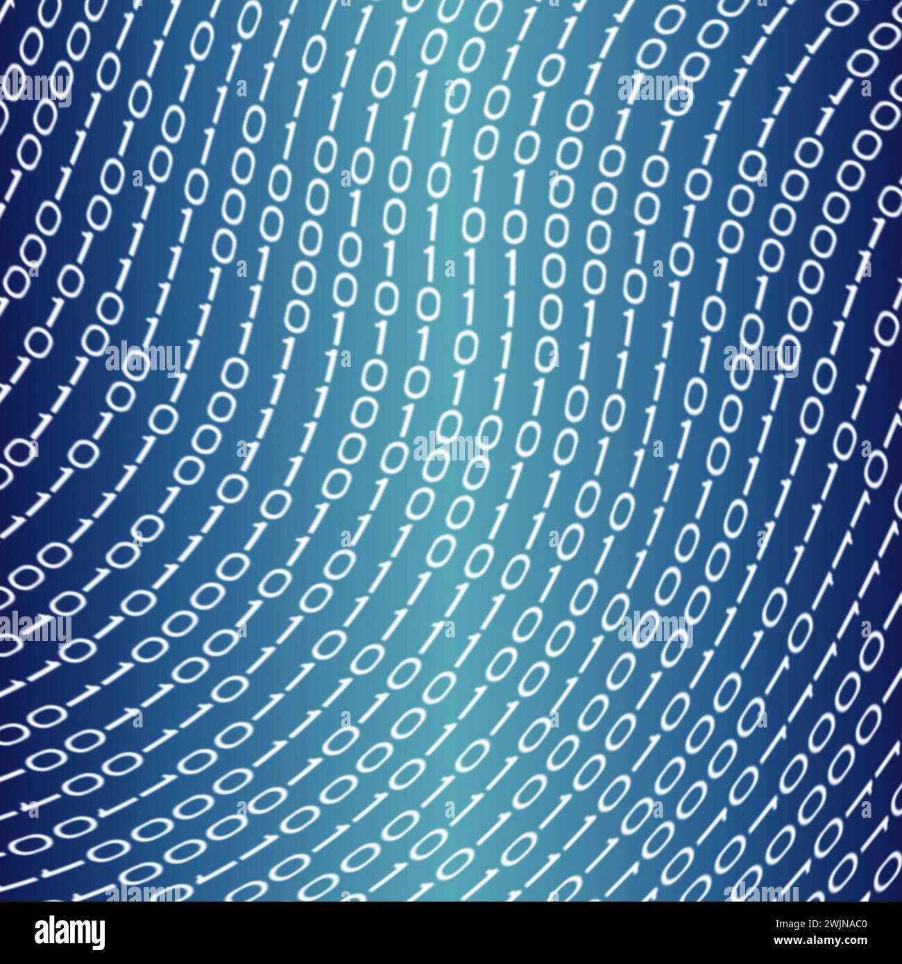 binary digits zero and one, white on blue, wavy backdrop Stock Photo ...