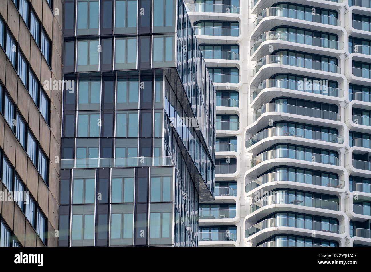 Skyscrapers, right facade of the Grand Tower building, center the Eden ...