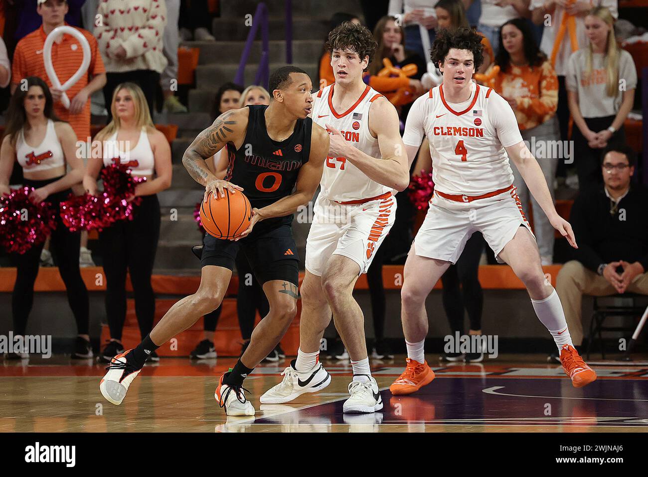 CLEMSON, SC - FEBRUARY 14: Miami Hurricanes guard Matthew Cleveland (0 ...
