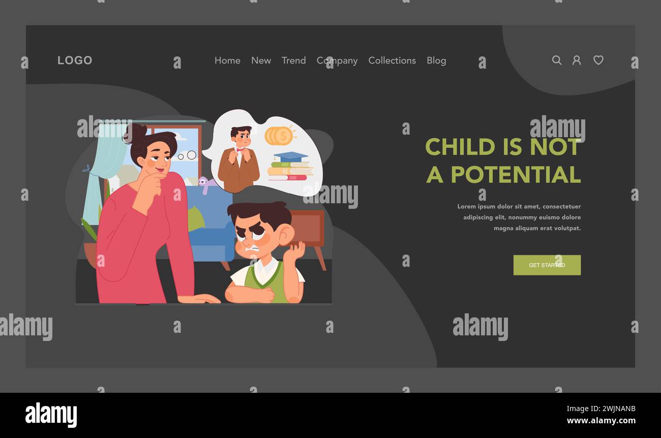 Recognizing each child unique path concept. Mother dreaming about son ...