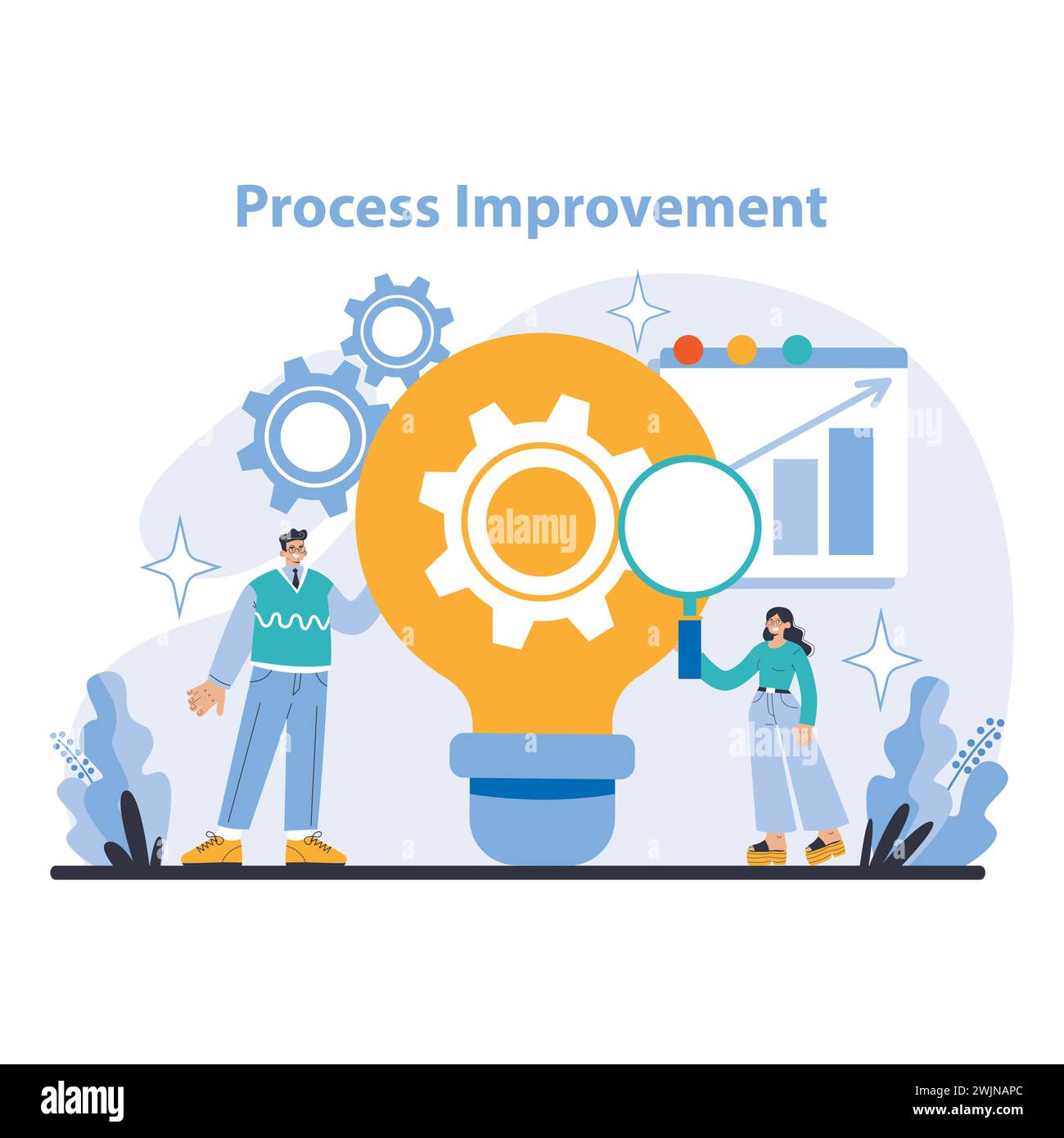 Process Improvement concept. Innovative optimization of workflows. Team ... Process Improvement concept. Innovative optimization of workflows. Team ...