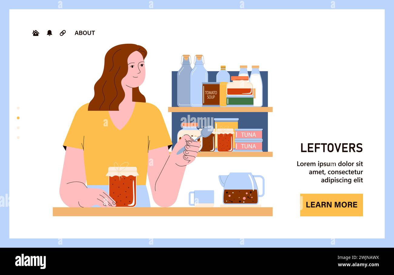 Sustainable cooking web or landing. Food preservation. Conscious meal ...