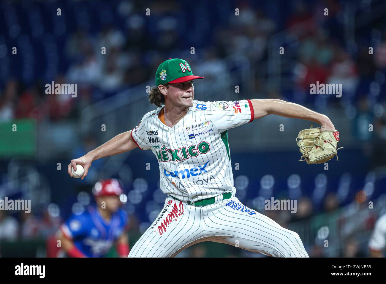 MIAMI, FLORIDA - FEBRUARY 2: Curtis Taylor, pitcher Naranjeros de ...