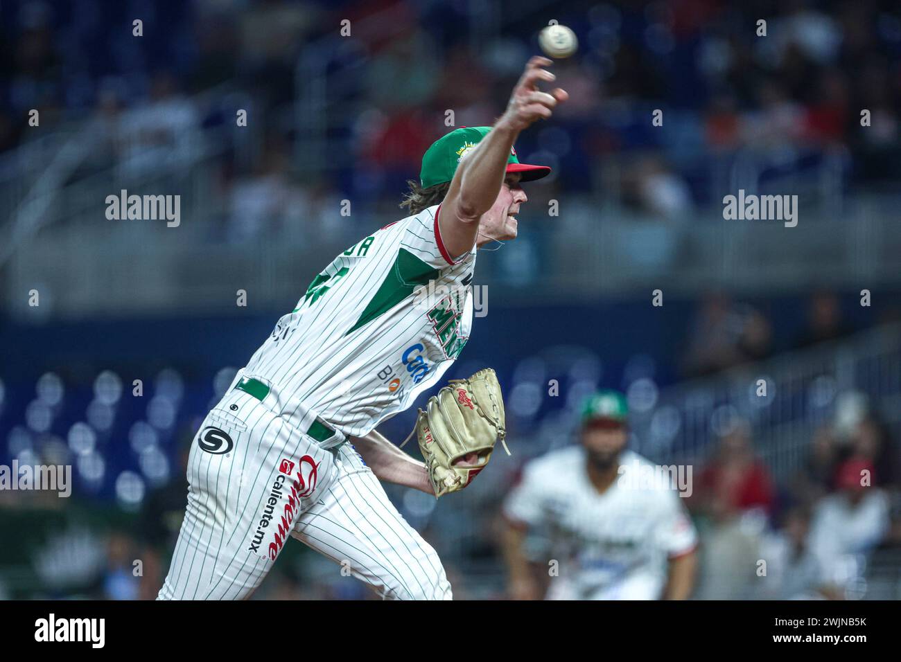 MIAMI, FLORIDA - FEBRUARY 2: Curtis Taylor, pitcher Naranjeros de ...