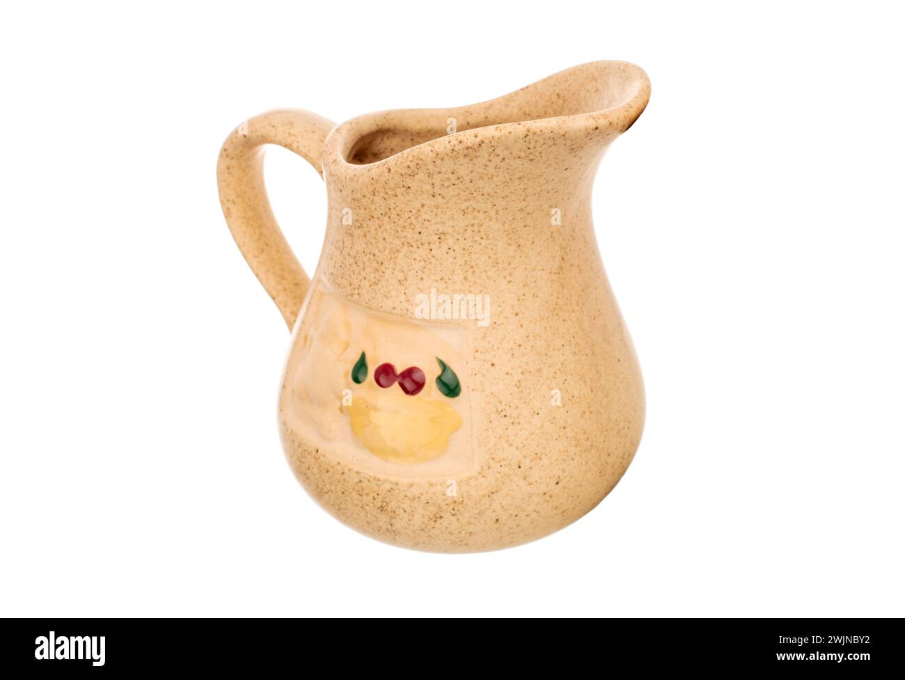 One ceramic milk jug, macro, isolated on white background Stock Photo ...