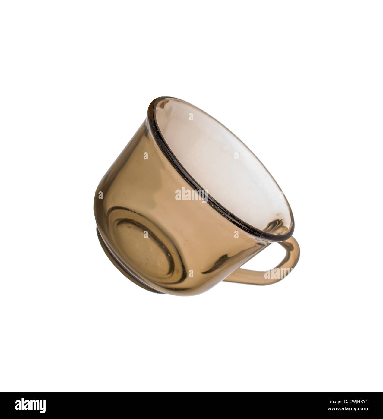 One glass cup, macro, isolated on white background Stock Photo - Alamy