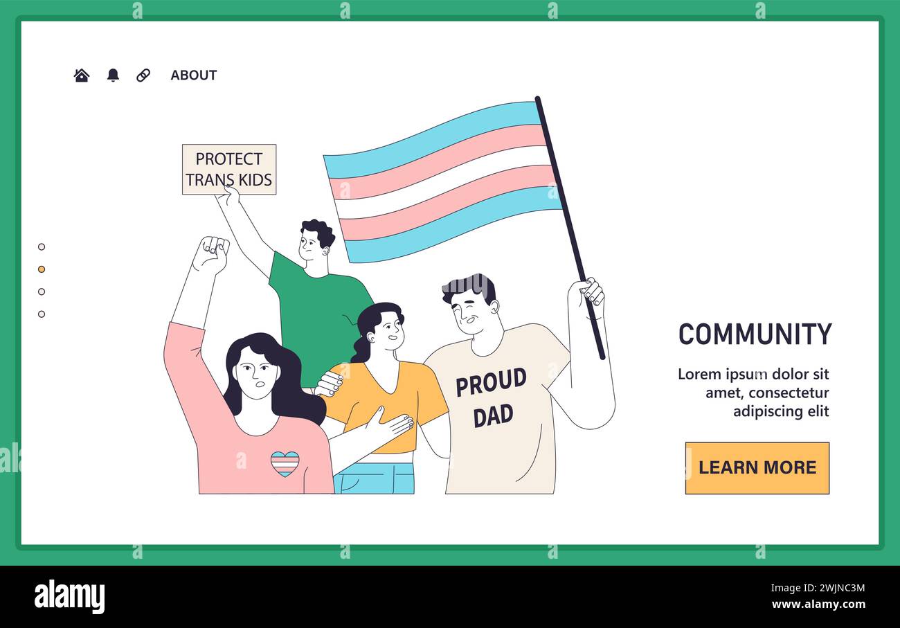 LGBTQ Pride web or landing. Supportive family and friends unit at a ...