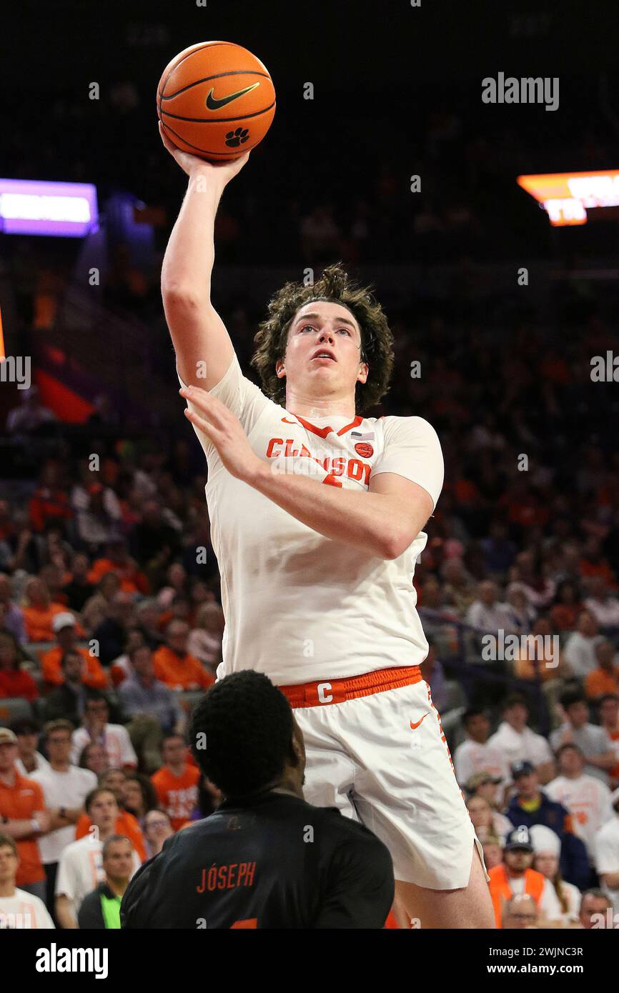 CLEMSON, SC - FEBRUARY 14: Clemson Tigers forward Ian Schieffelin (4 ...