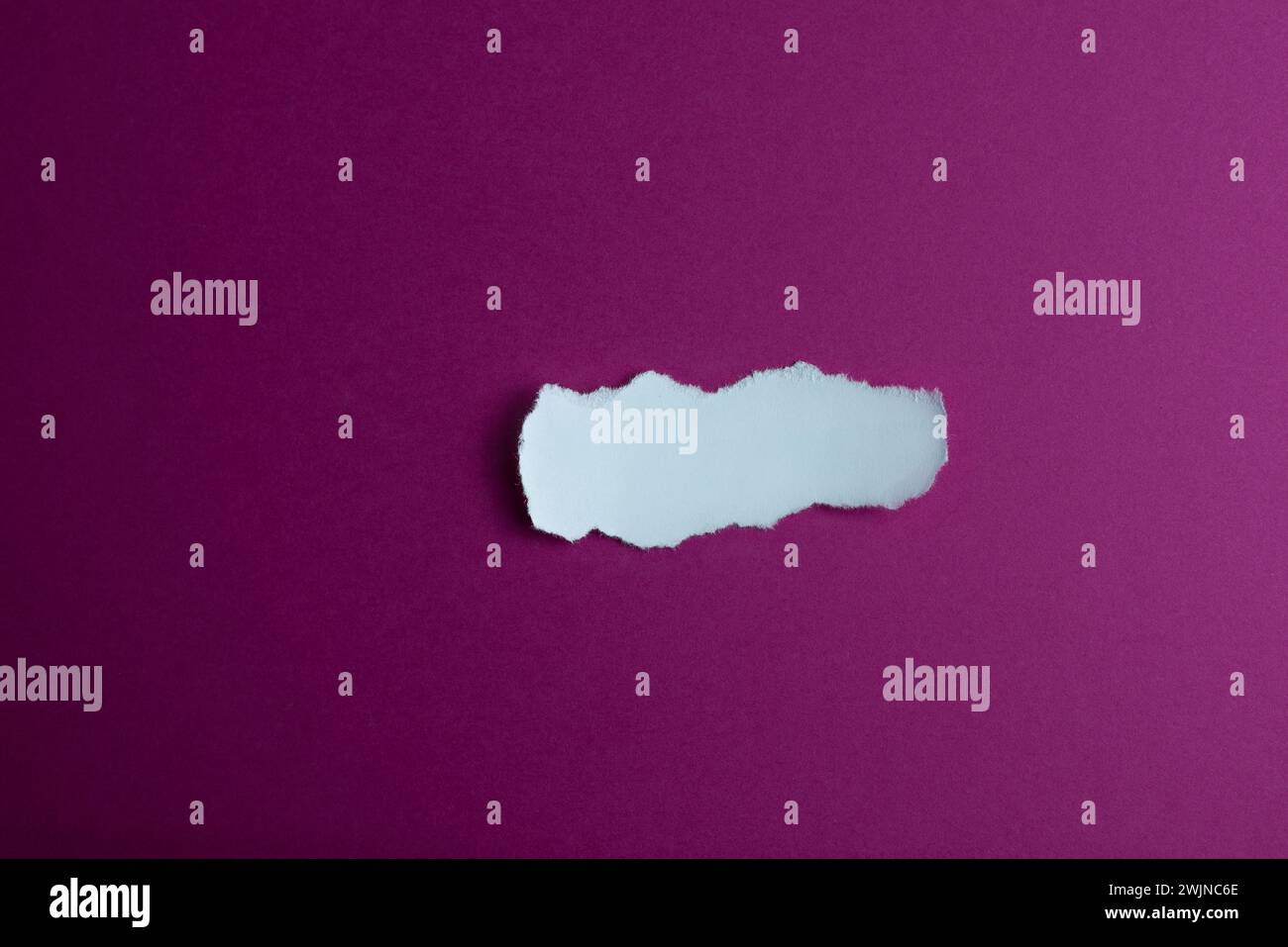 White Torn up paper strip on a violet background Stock Photo - Alamy