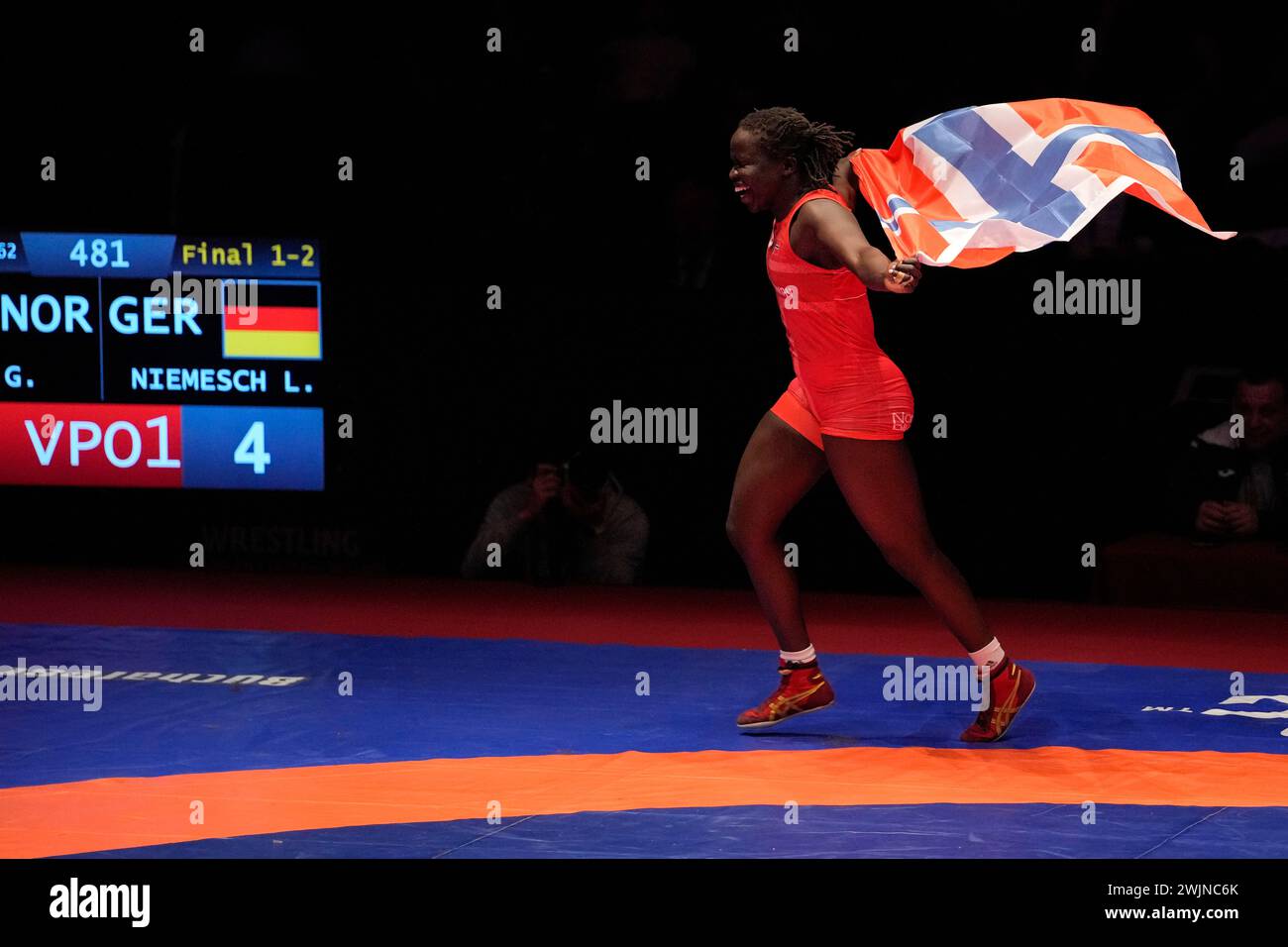 Norway's Grace Bullen celebrates after defeating Germany's Luisa ...