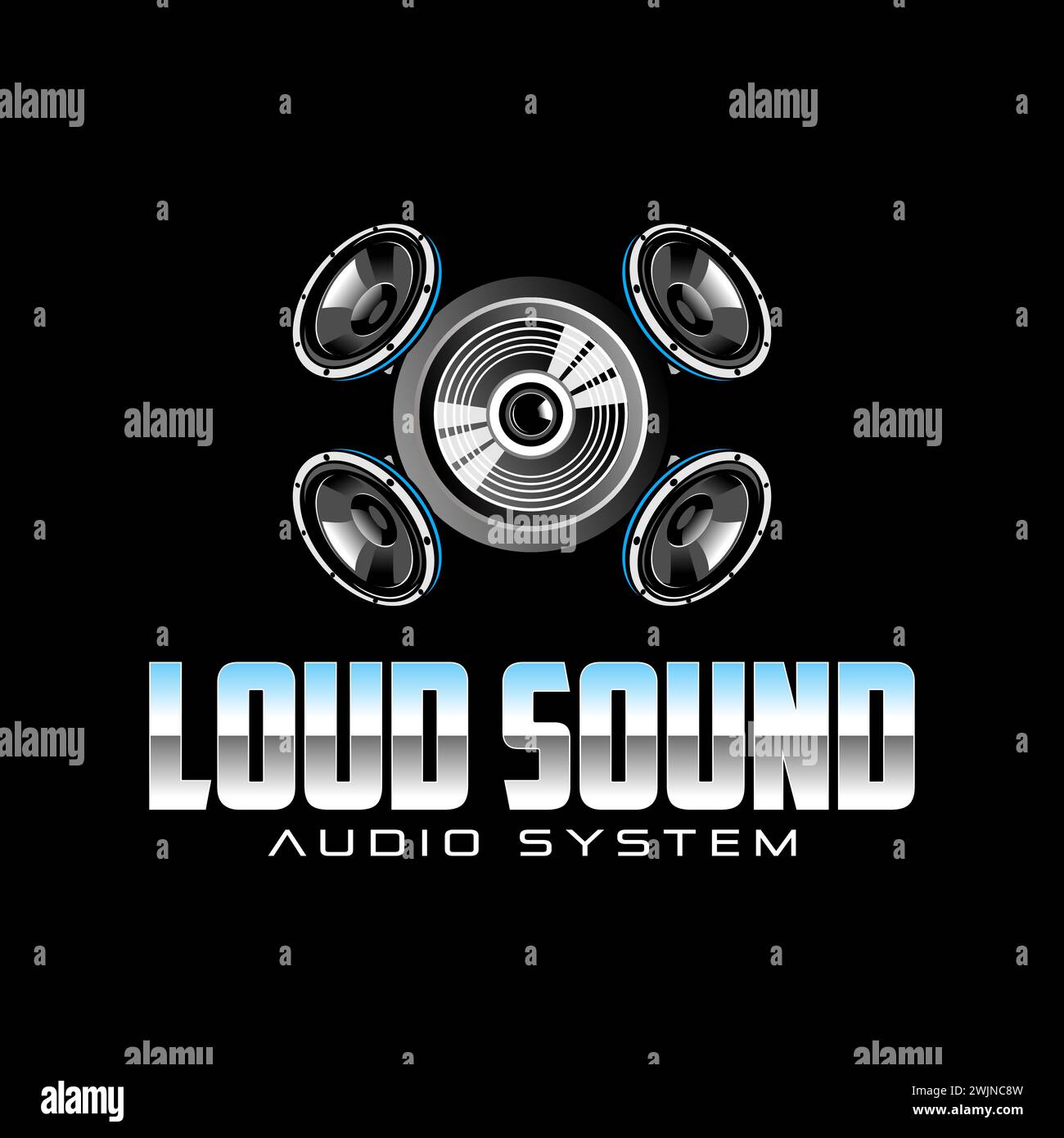 Sound system speakers logo design on black background Stock Vector Image & Art - Alamy