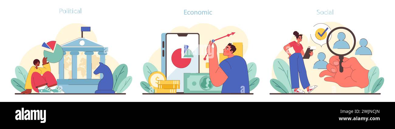 PEST analysis facets set. Dissecting political, economic, and social ...