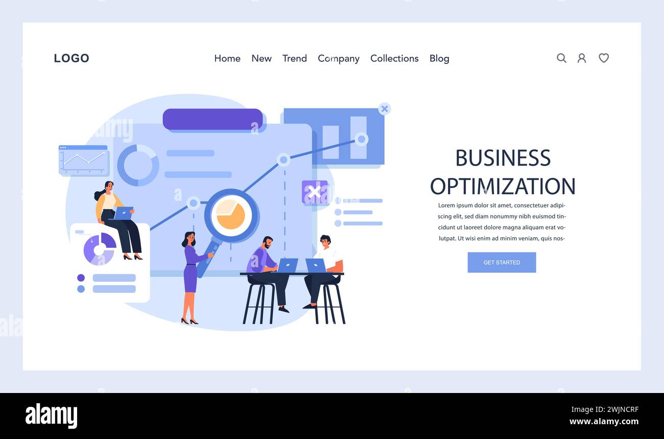 Business Optimization in focus. Teams collaborate on data-driven insights, with diagrams and ...