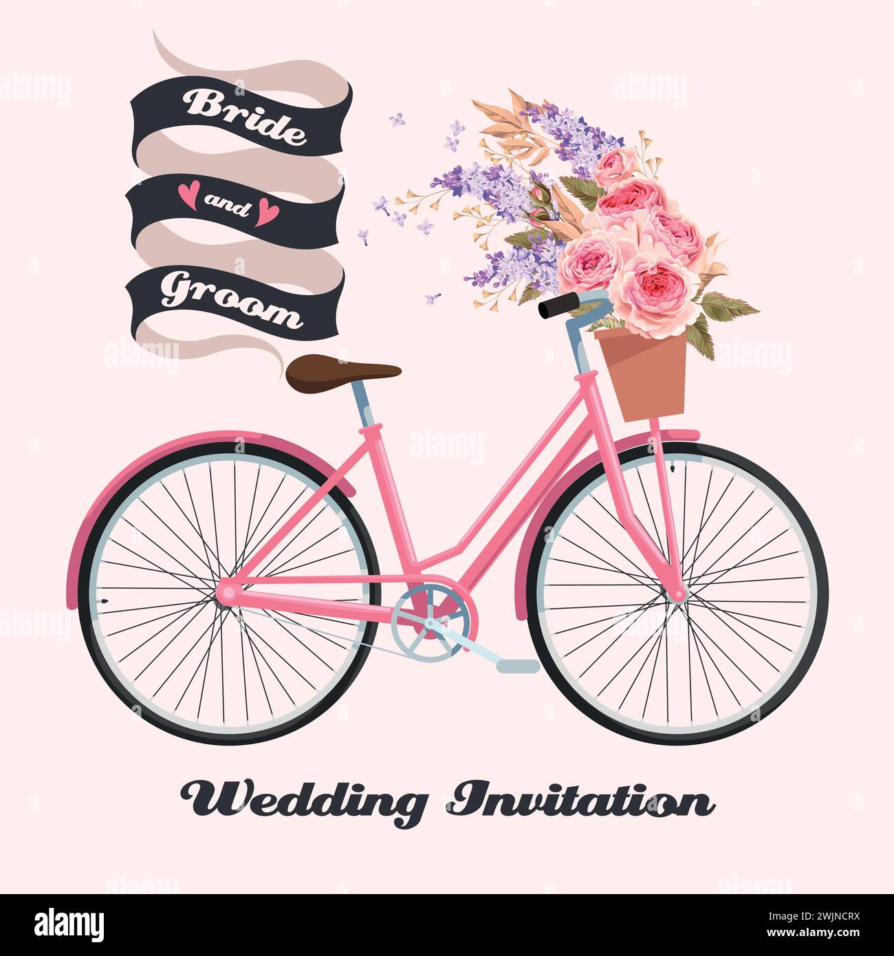Bicycle with roses Stock Vector Image & Art - Alamy