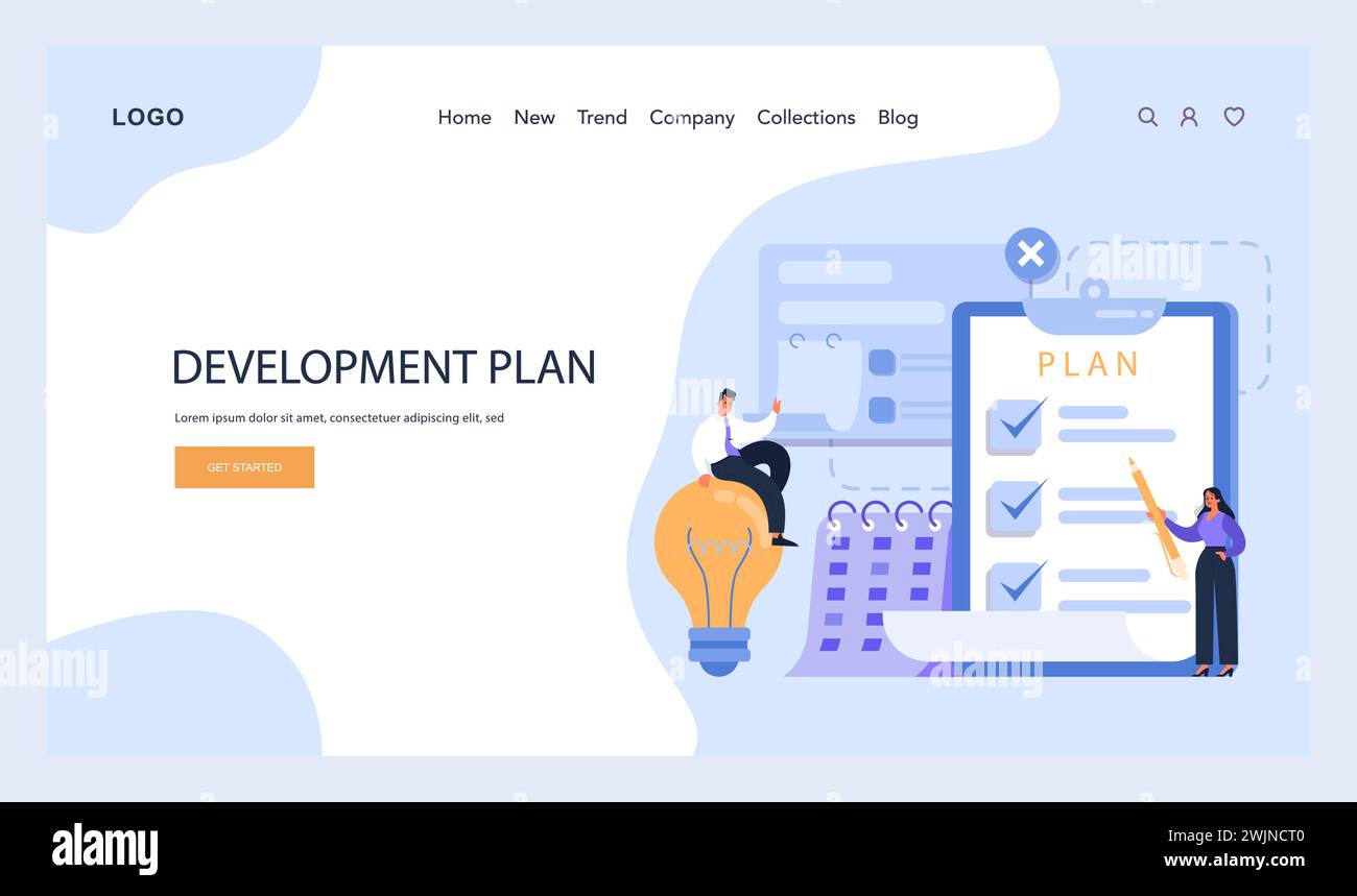 Professionals analyze a detailed development plan, showcasing a ...