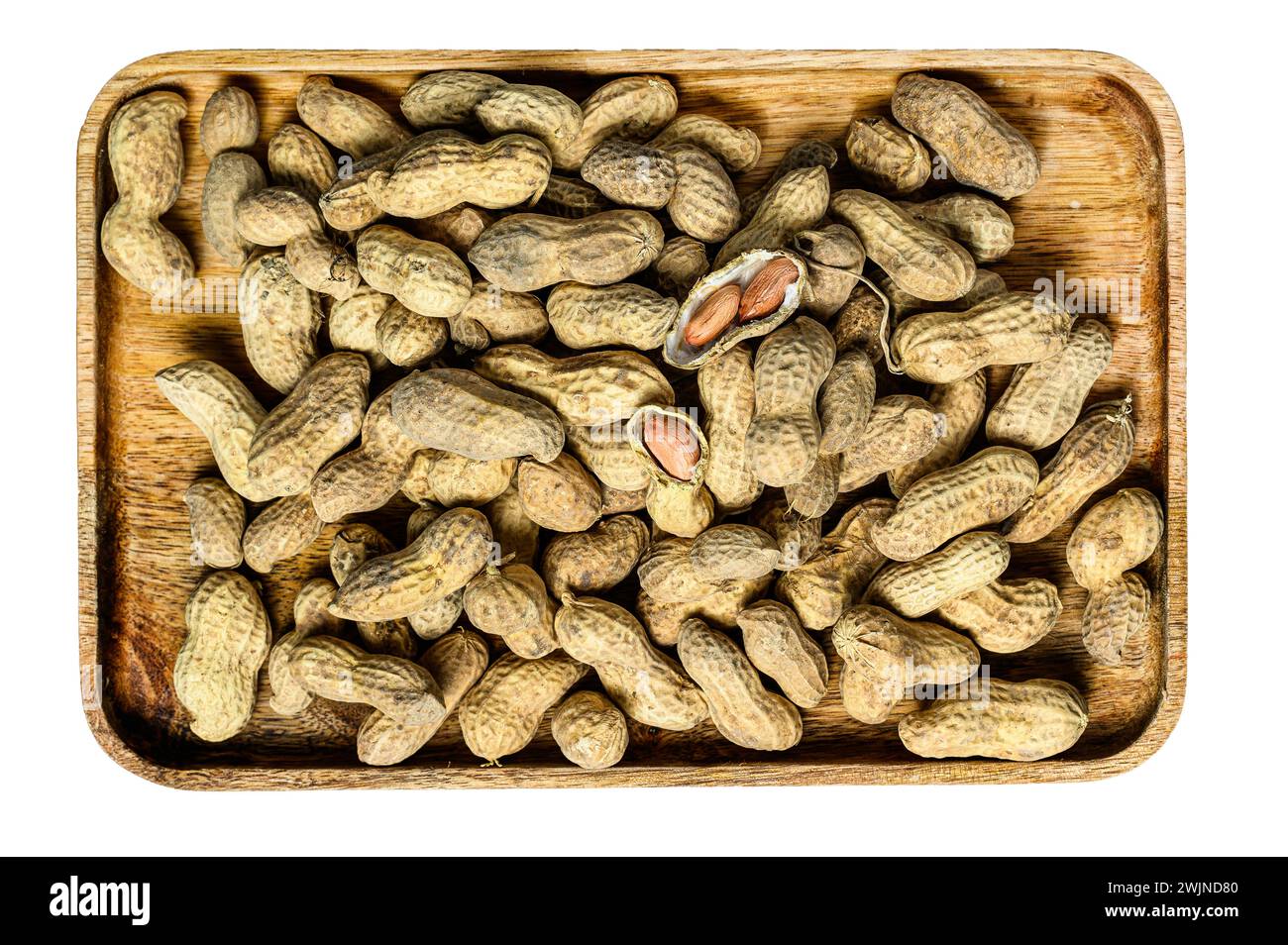 Peanuts in a shell. Organic raw groundnut. Isolated on white background ...