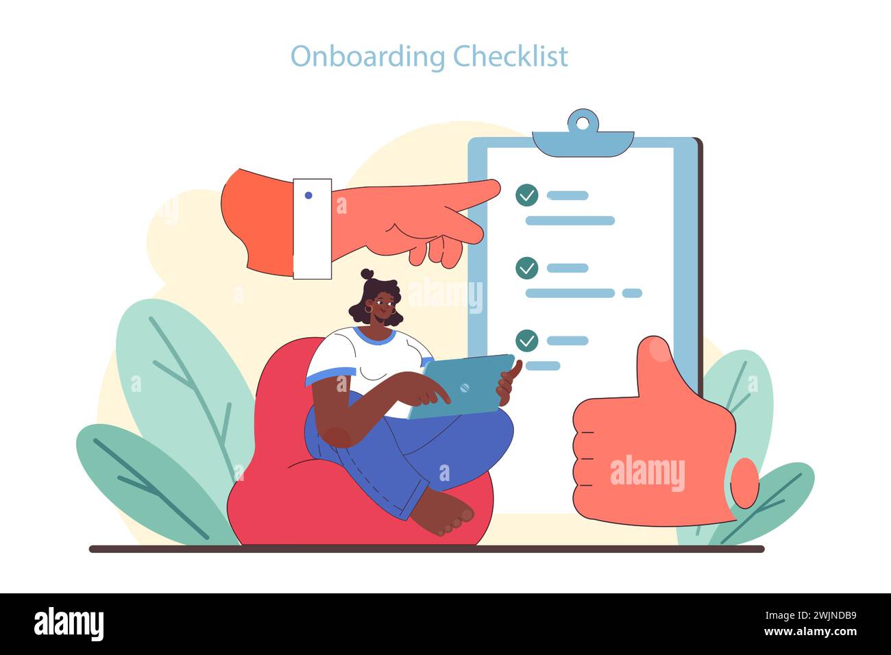 Onboarding Checklist concept. Streamlined task completion with digital ...