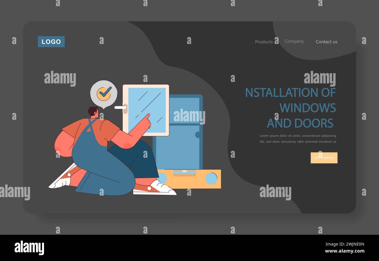 Installation of Windows and Doors concept. Worker accurately fitting new window, ensuring ...