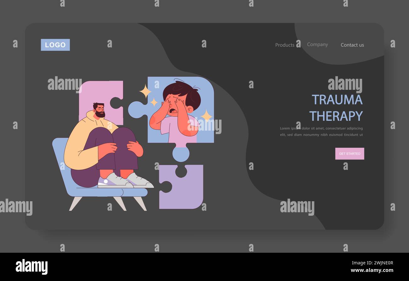 Healing Journey concept. A psychotherapist helps a man piece together ...