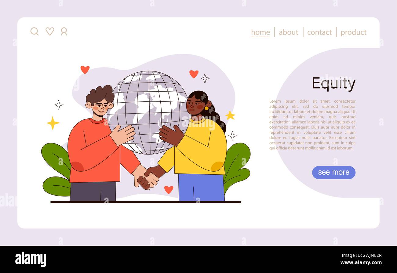Equity concept. Global unity handshake illustrating fair opportunities. World cooperation for ...