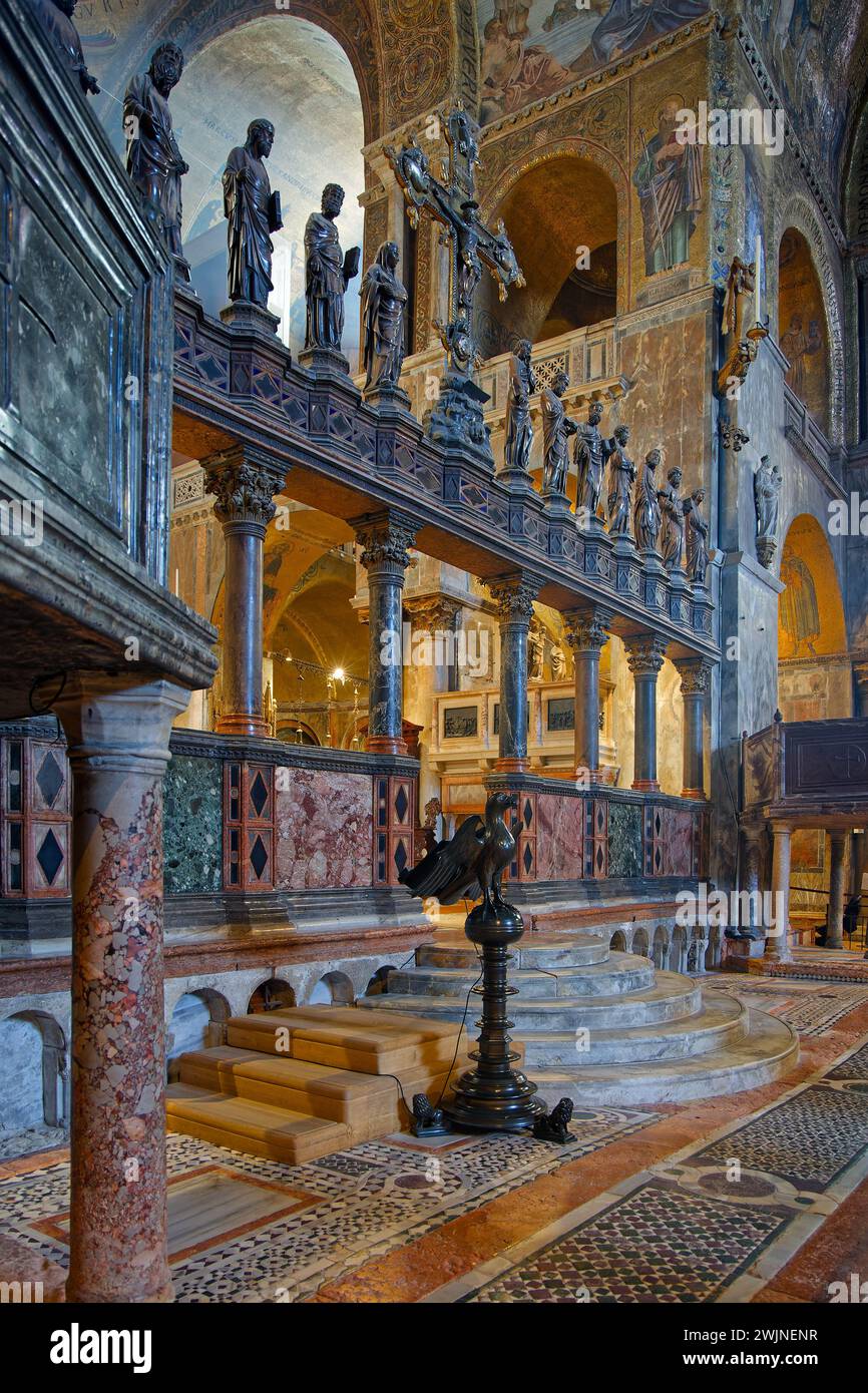 VENICE, ITALY, February 2, 2024 : Inside Patriarchal Cathedral Basilica ...