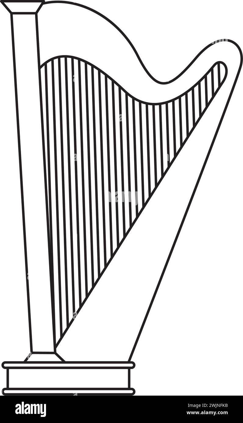 Isolated harp musical instrument icon Flat design Vector Stock Vector ...