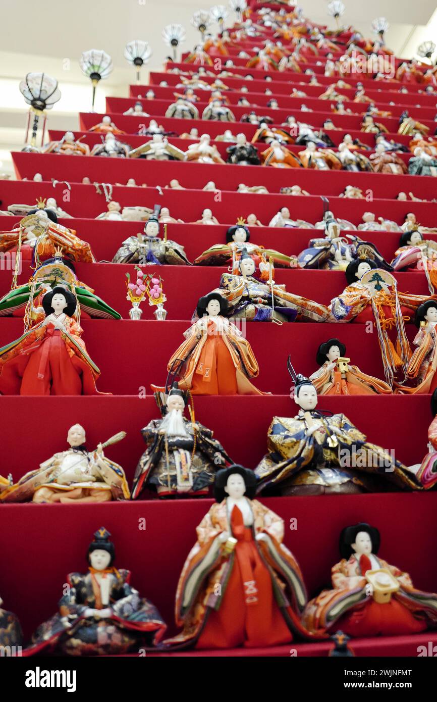 Konosu, Saitama, Japan. 16th Feb, 2024. A 7-meter in height doll ...