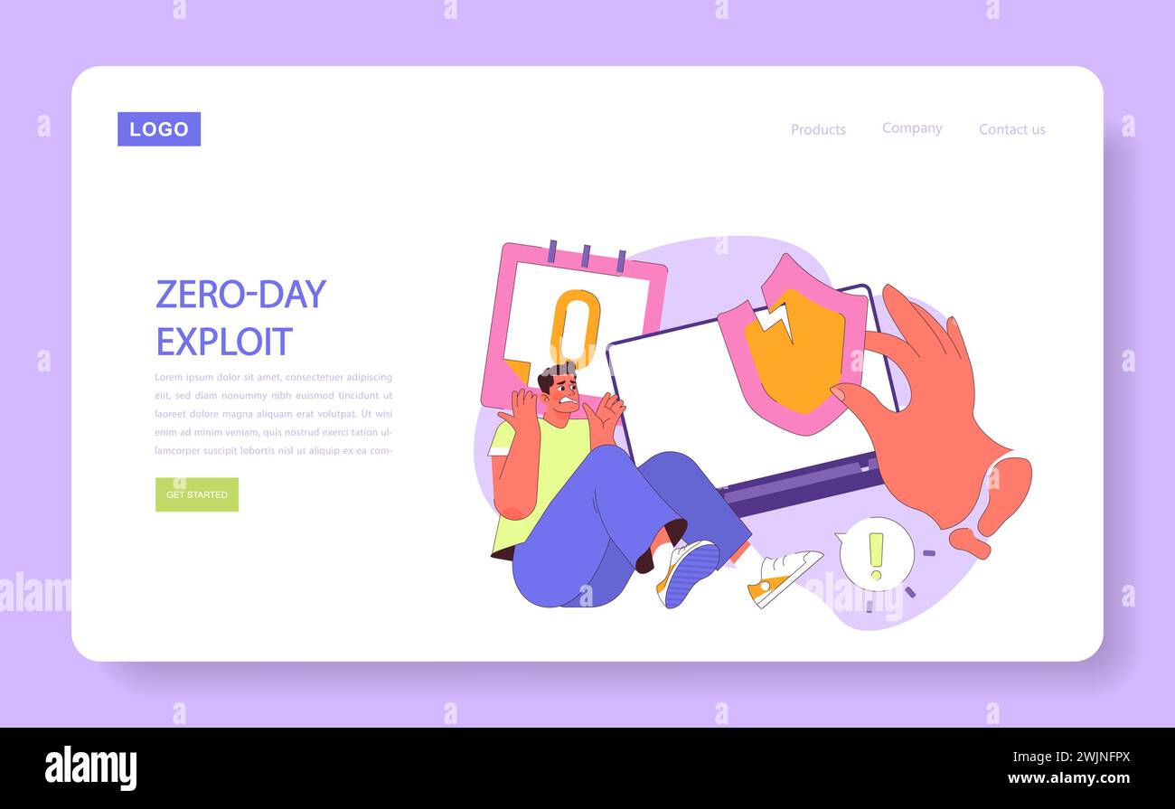 Zero-Day Exploit concept. Anxious user realizes the countdown as protection shatters, indicating ...
