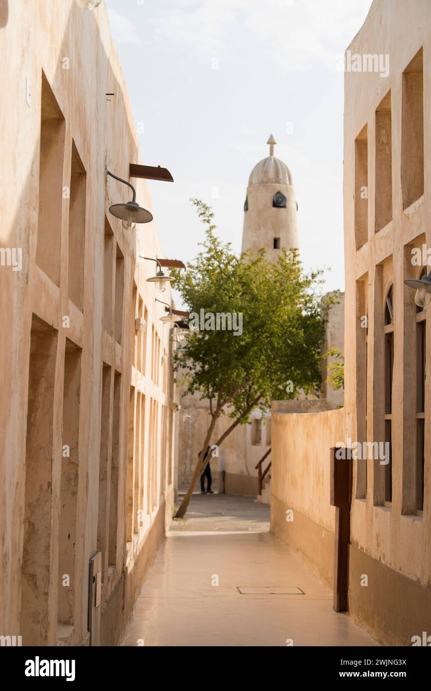 Doha ,Qatar-April 20,2023: Al Wakrah Market is built in a traditional ...
