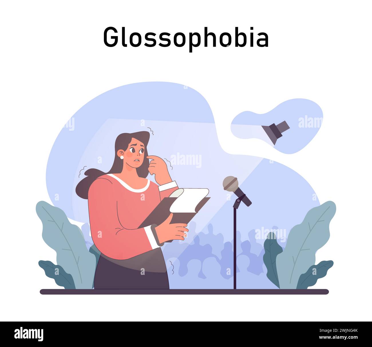 Glossophobia, fear of public speaking. Human's irrational inner fears ...