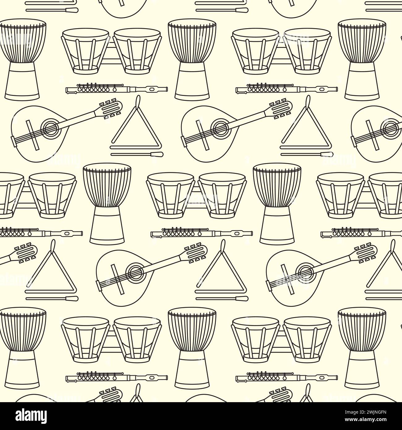 Seamless pattern background with musical instruments Vector Stock ...