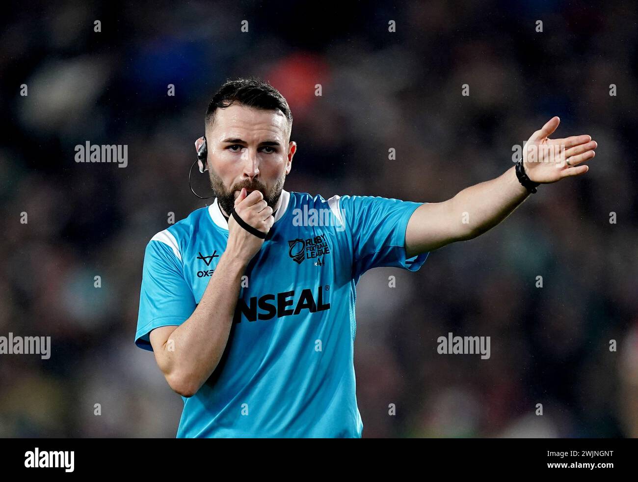 Referee Liam Moore during the Betfred Super League match at the MKM Stadium, Hull. Picture date ...