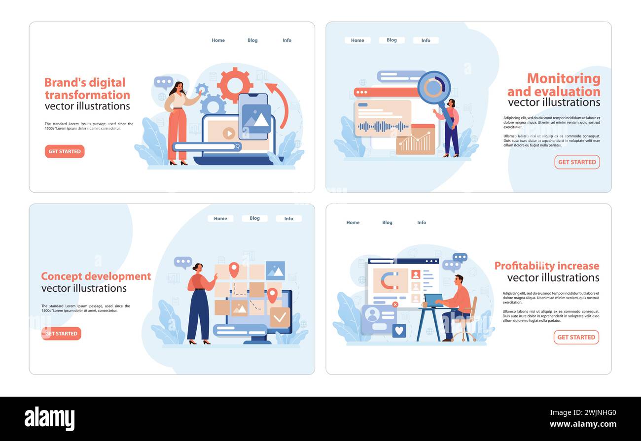 Rebranding Strategy Web Illustrations. Engaging set of vector ...