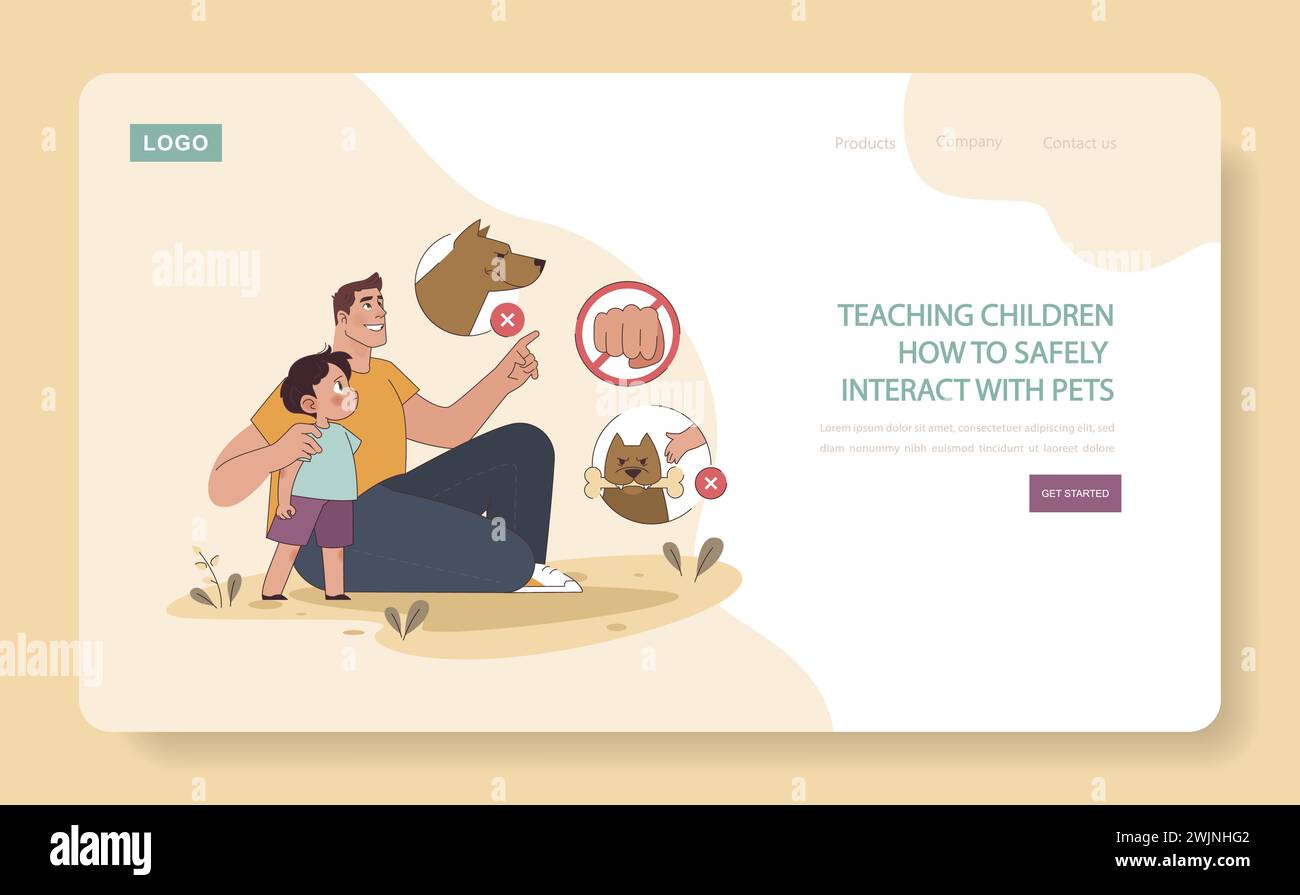 Safe Interactions concept. A father teaches his child the right way to ...