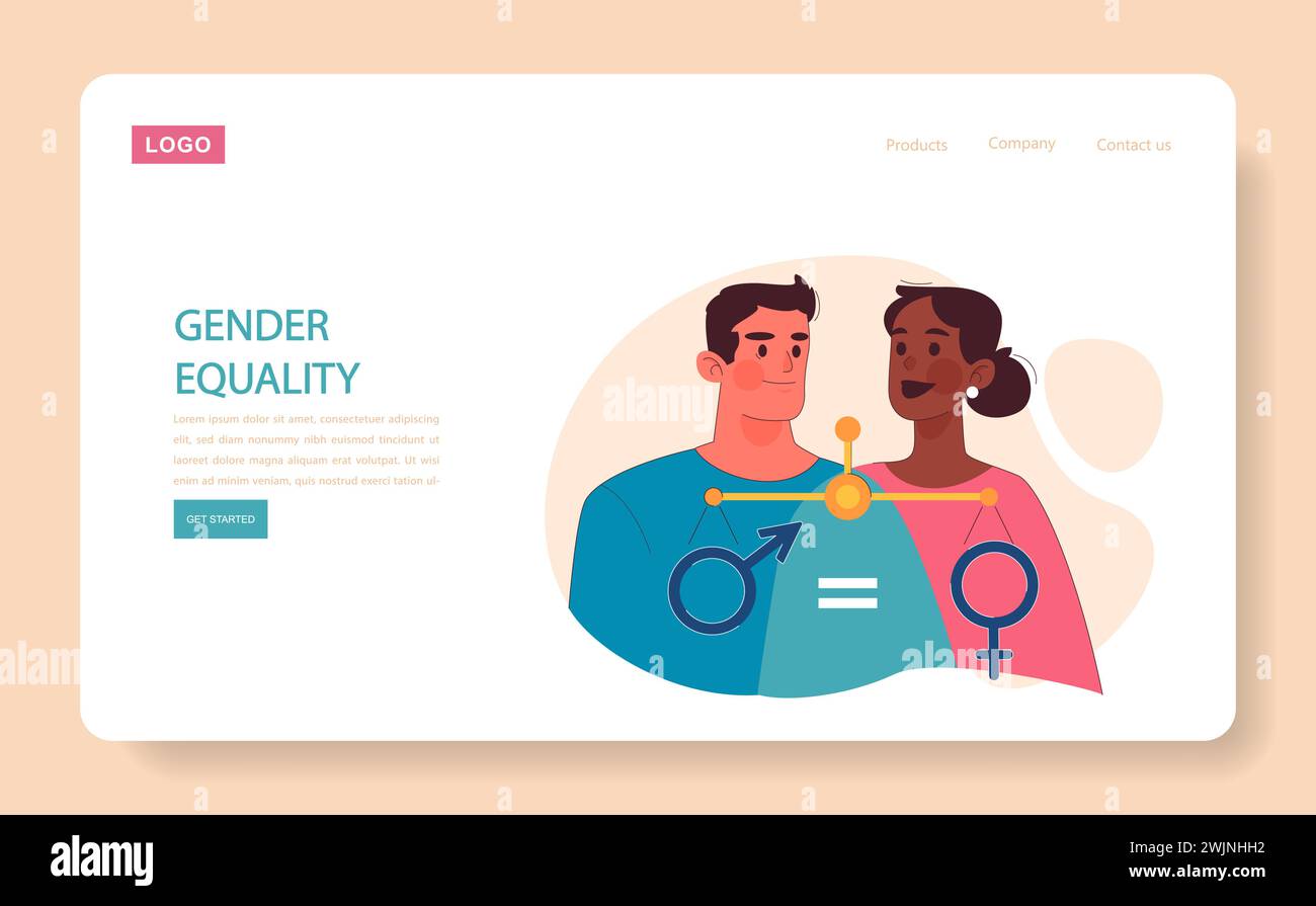 Gender equality web or landing. Balanced representation and rights ...