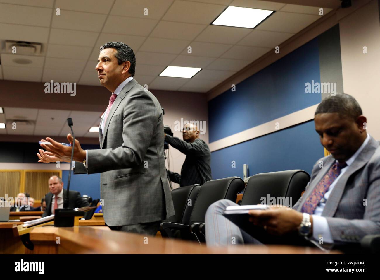Attorney Bimal Chopra, representing witness Terrence Bradley, who is ...