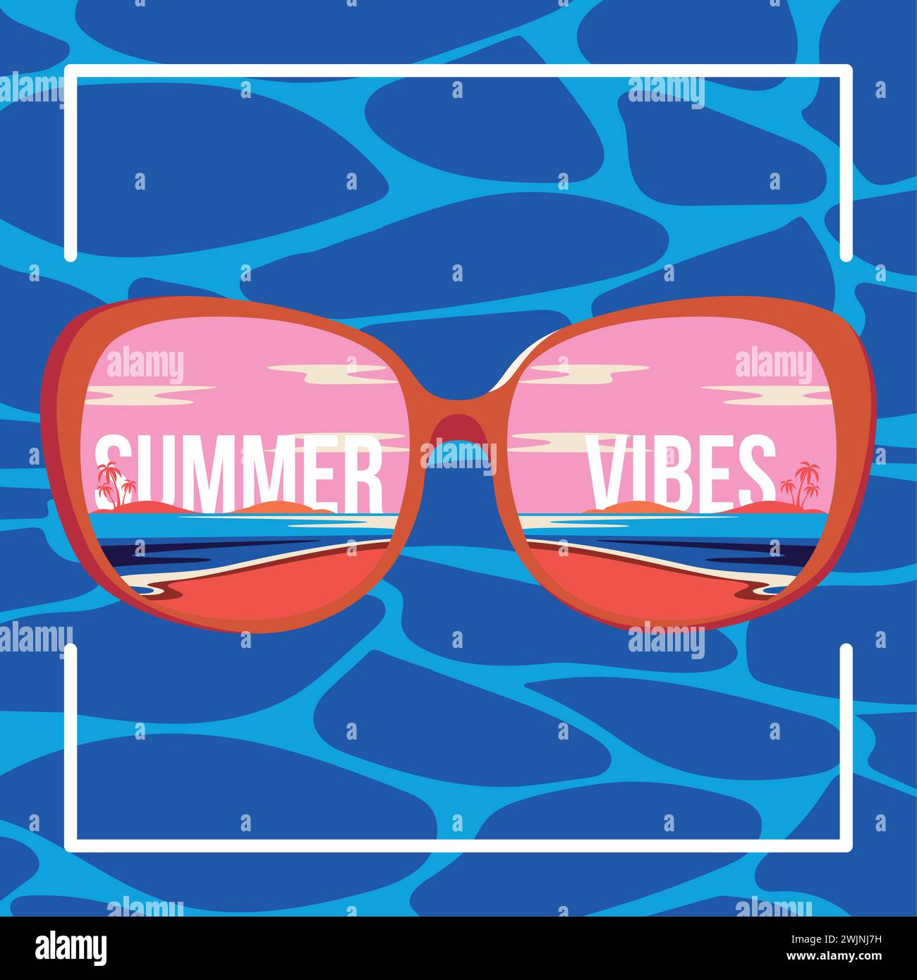 Isolated summer sunglasses summer vibes background Vector Stock Vector ...