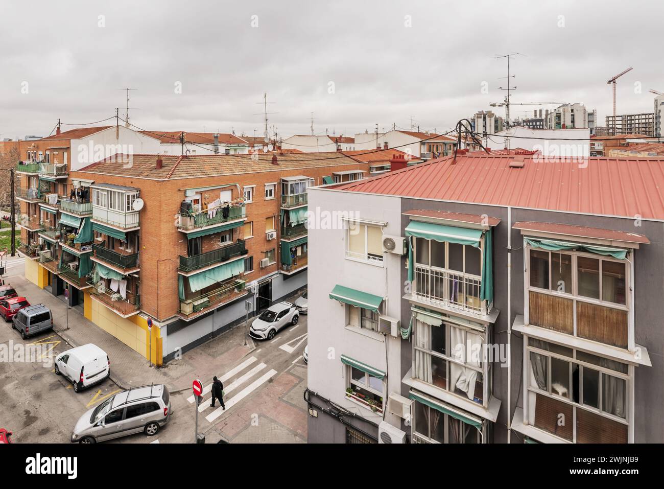 Modest residential residential buildings at an urban street ...