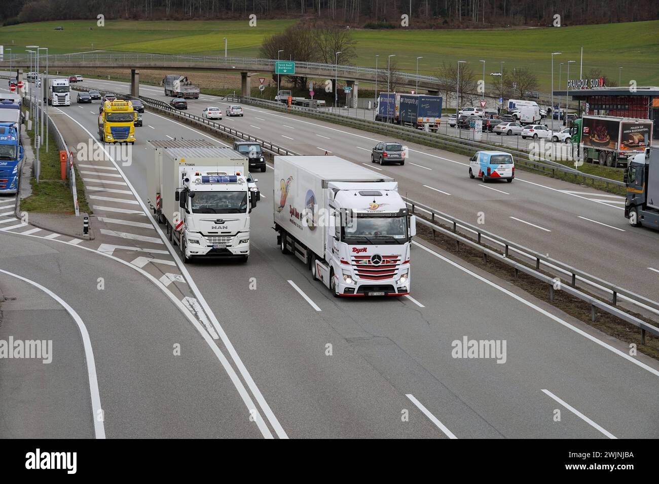 Anton Geisser 15.02.2024. Verkehr Strassenverkehr. Autobahn A1 bei ...