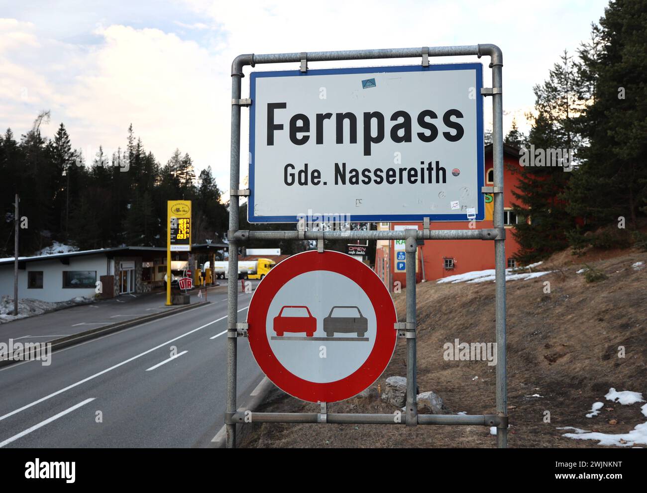 Fernpass, Tirol, Österreich 16. Februar 2024: Hier der Blick auf das ...