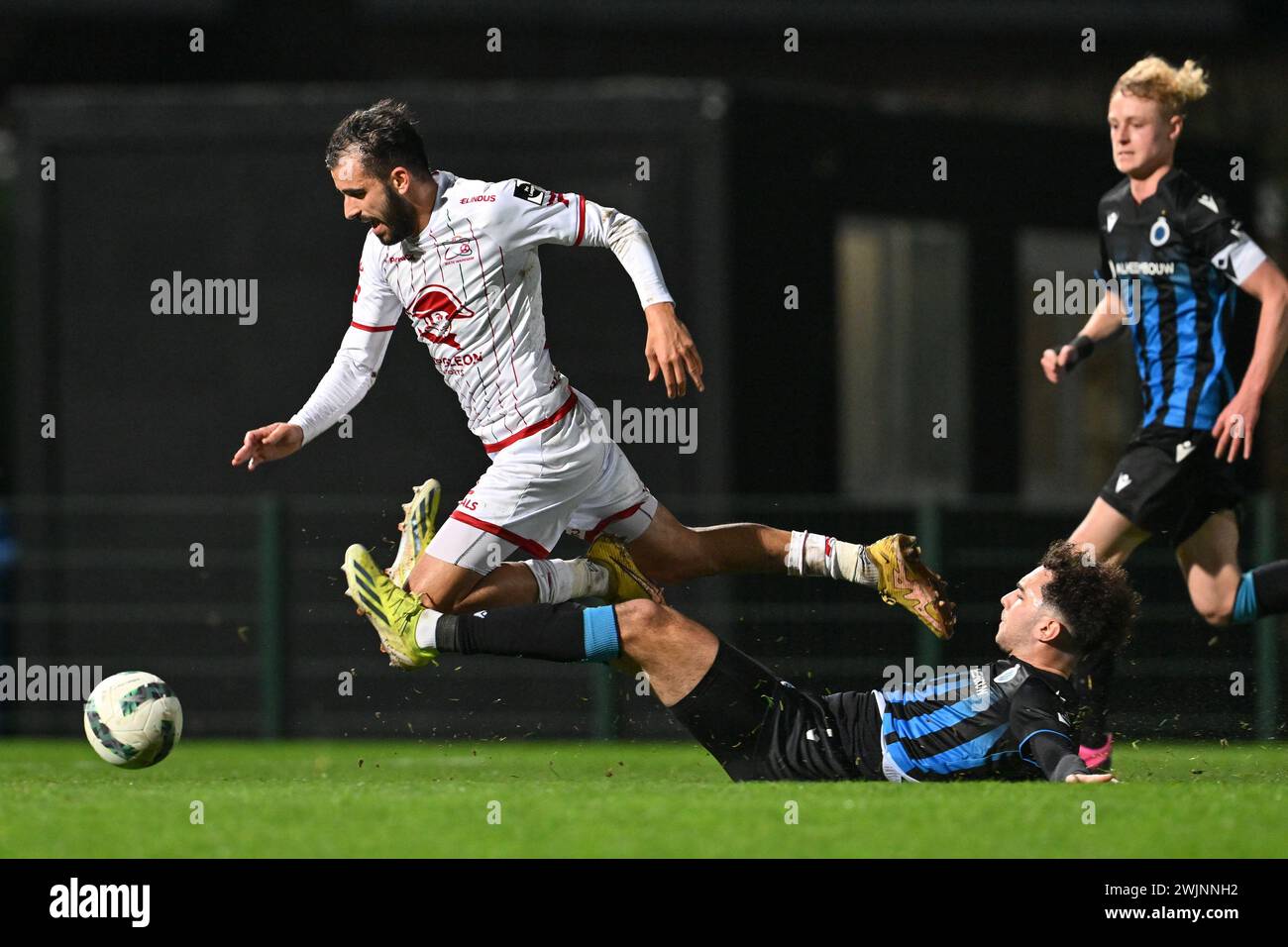 Roeselare, Belgium. 16th Feb, 2024. Amine Et-Taibi (15) of Club NXT ...