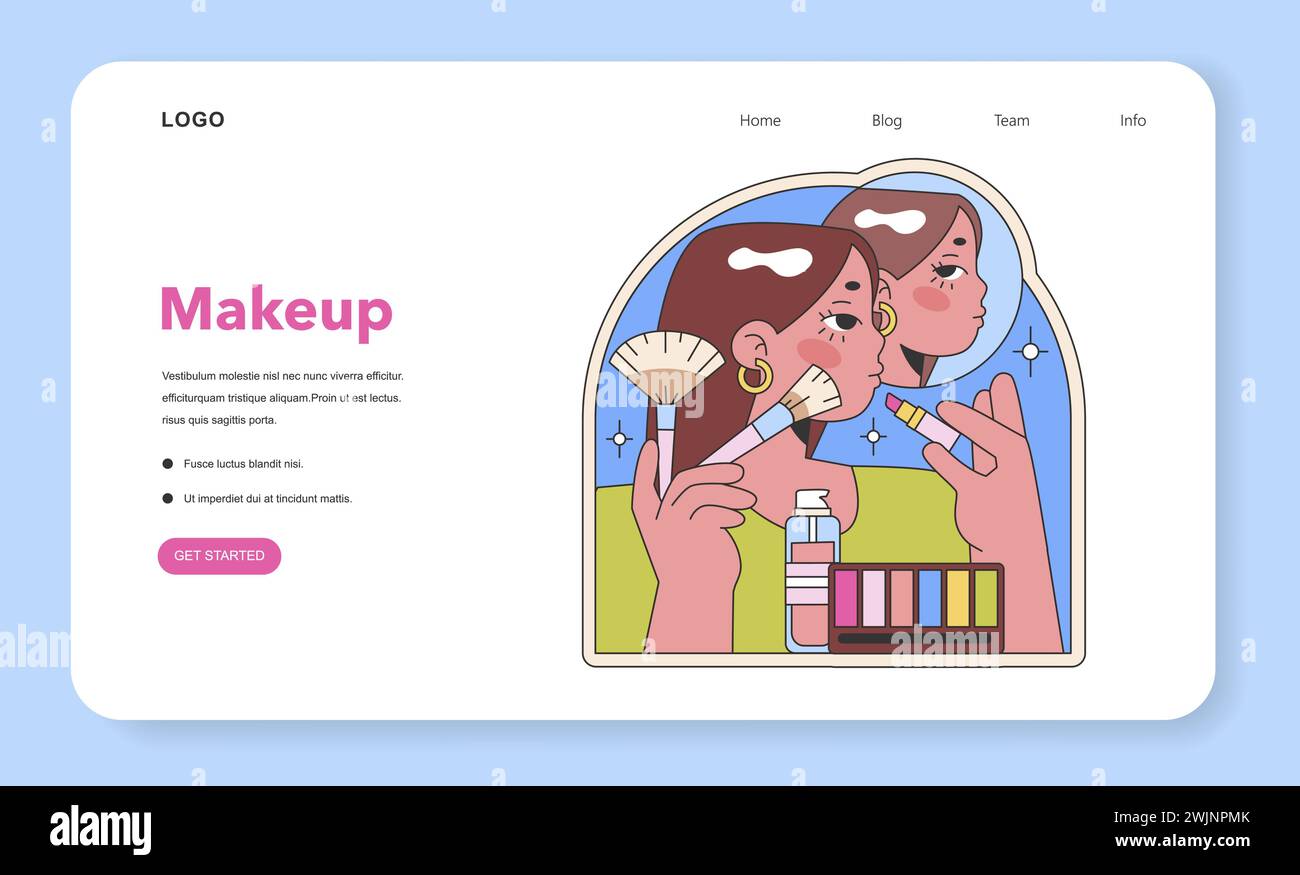 Makeup routine illustration. A detailed depiction of a makeup ...