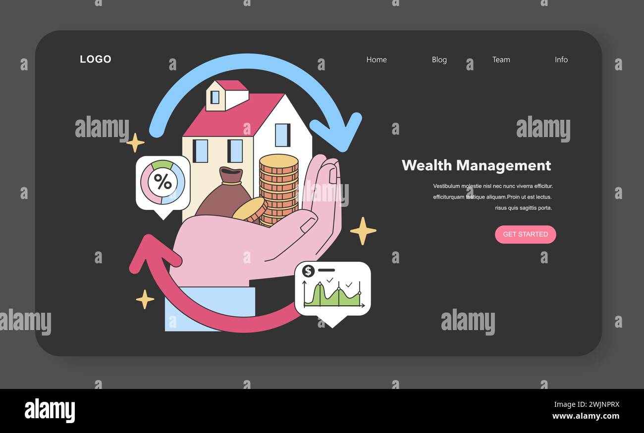 Wealth Management concept. Asset growth and investment portfolio ...