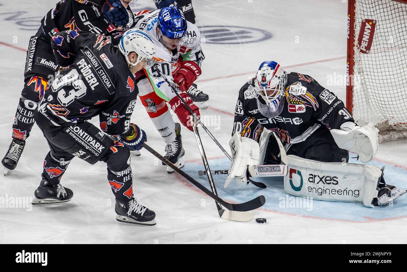 Berlin, Germany. 16th Feb, 2024. Ice hockey: DEL, Eisbären Berlin ...
